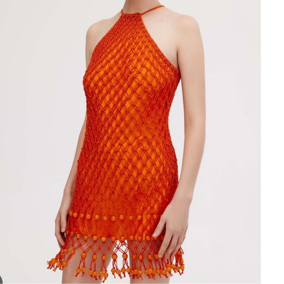 REVOLVE | Dresses | Significant Other Revolve Nira Orange Halter Dress ...